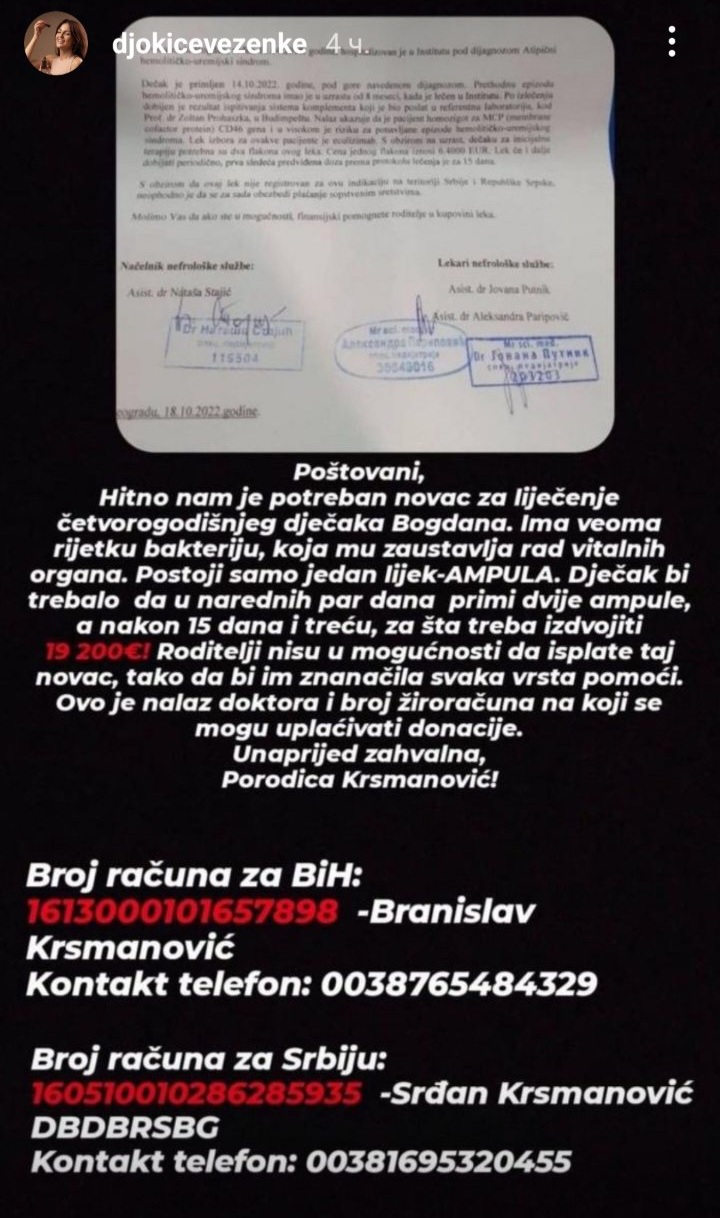 Bogdan treba pomoć: Četvorogodišnjaku bakterija zaustavlja rad vitalnih ...