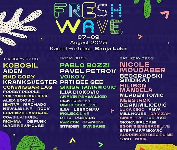 Žurke na tvrđavi: “Freshwave” festival od 7. do 9. avgusta na Kastelu | BL Portal